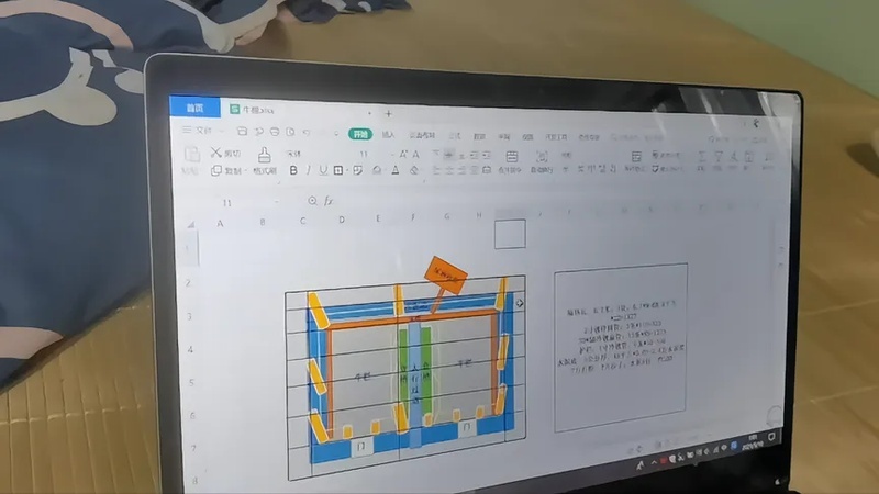 不会CAD,全程用Excel设计牛棚立体图,效果还不错