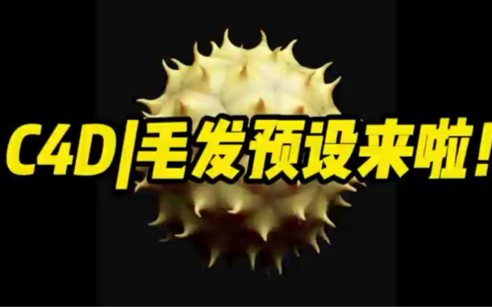 【C4D】50款毛发预设模型|无偿分享