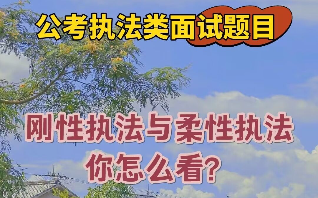 【公考执法类面试题目】刚性执法与柔性执法你怎么看?