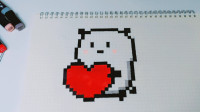 可爱野萌君送爱心表情包像素画