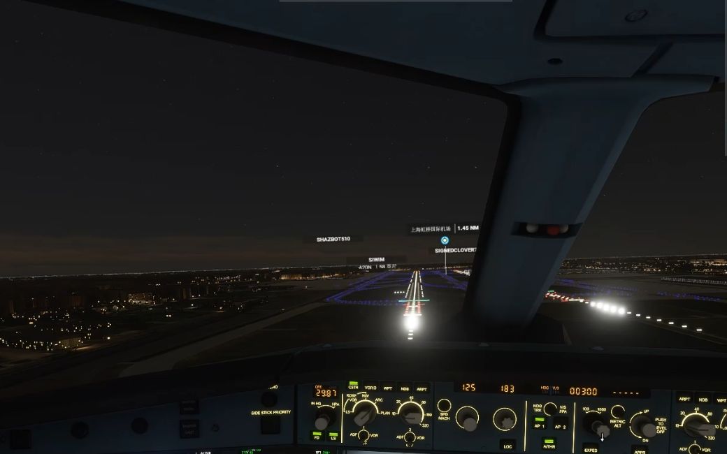 《微软飞行模拟2020》最高画质手动降落上海虹桥机场 MicrosoftFlight...