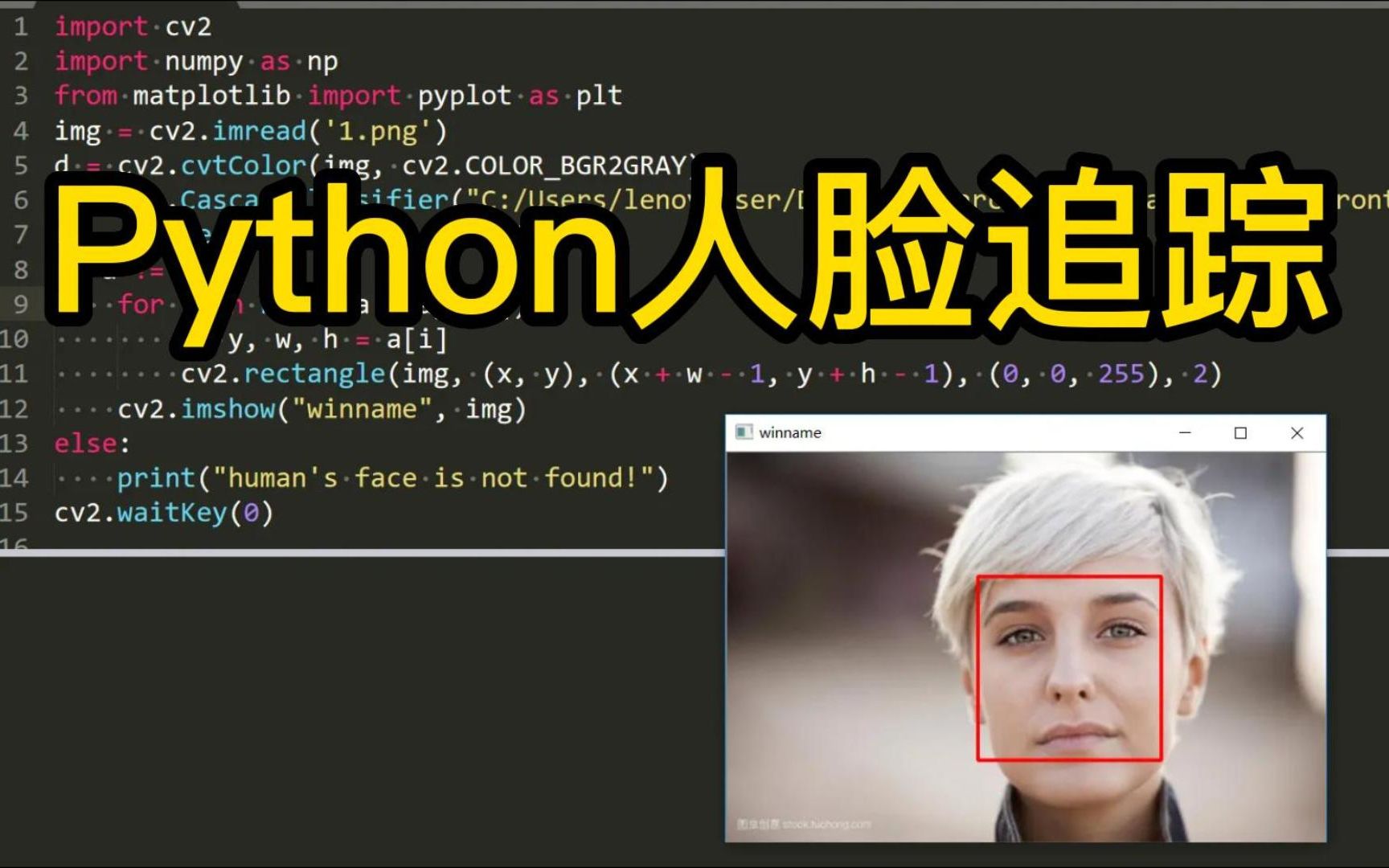 【python人工智能】python人脸识别追踪实战