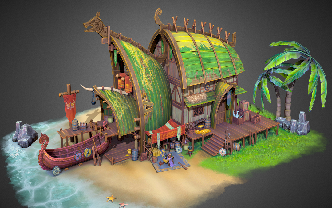 3Dmax零基础场景船道具建模制作——船厂建模讲解—作业再也不用...