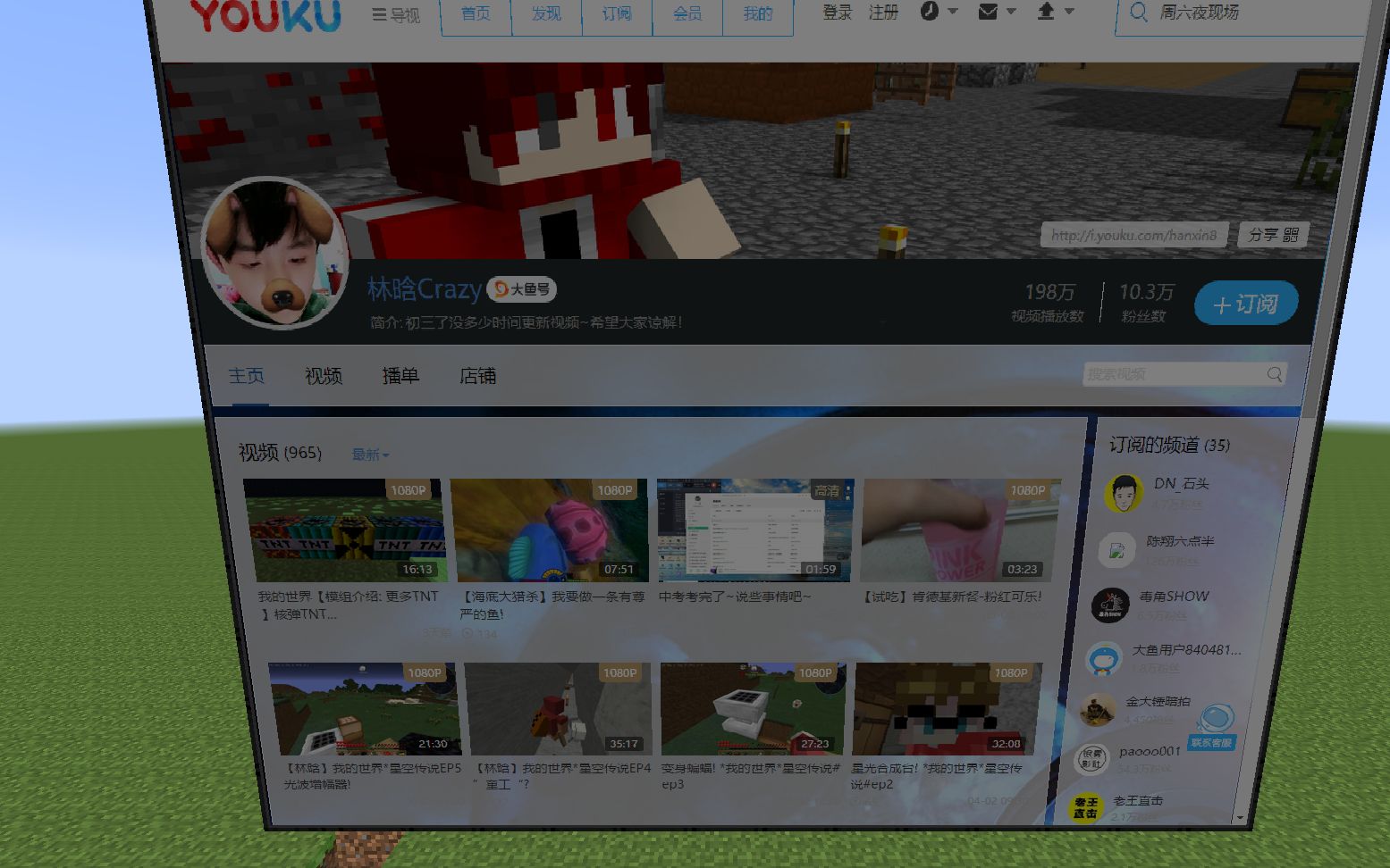 我的世界【模组介绍: 网页浏览器】在我的世界里看电影?