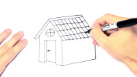 儿童简笔画;如何画一个小房子一步一步小房子绘图