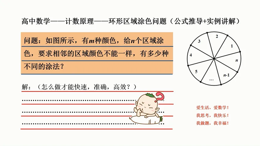 高中数学——计数原理——环形区域涂色问题(公式推导实例应用)