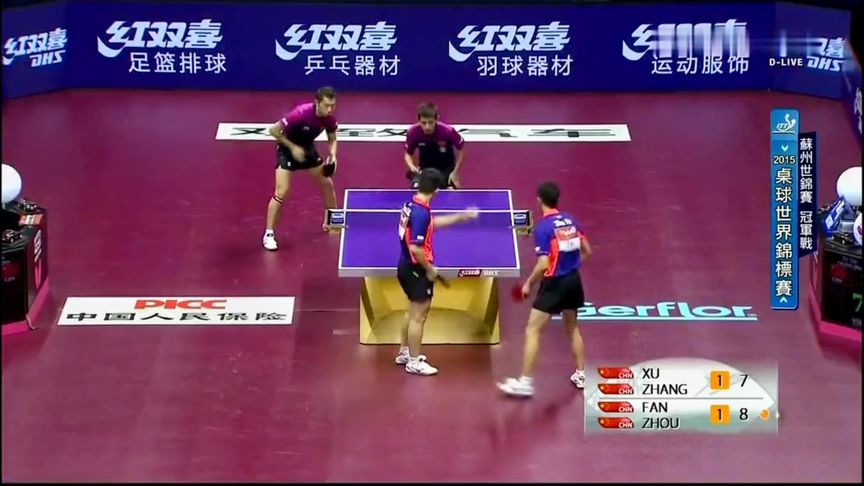 2015年苏州世乒赛-男双决赛 许昕 张继科 vs 樊振东 周雨