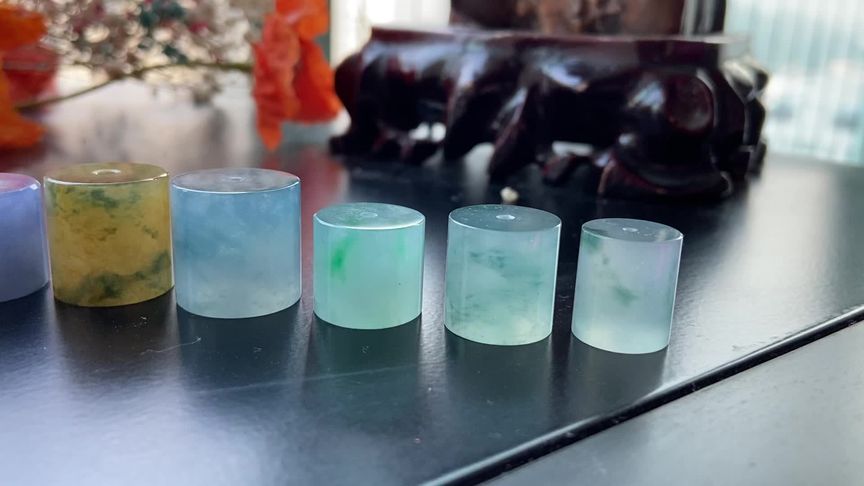 一桶江山,风光无限!翡翠高冰冰种巨无霸大桶珠集合