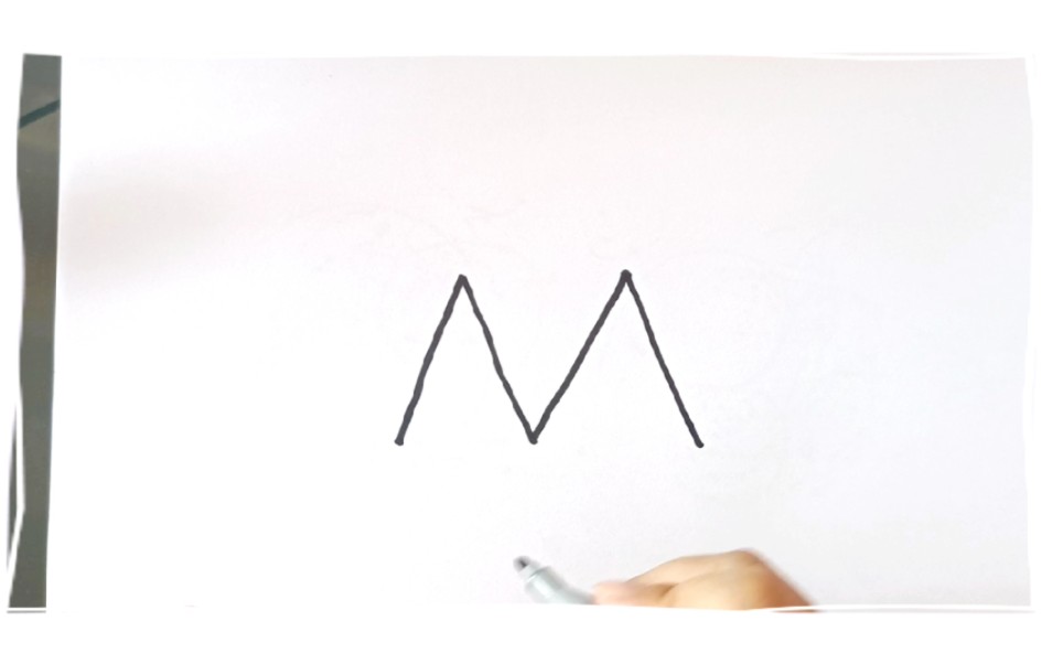 用字母M画自行车