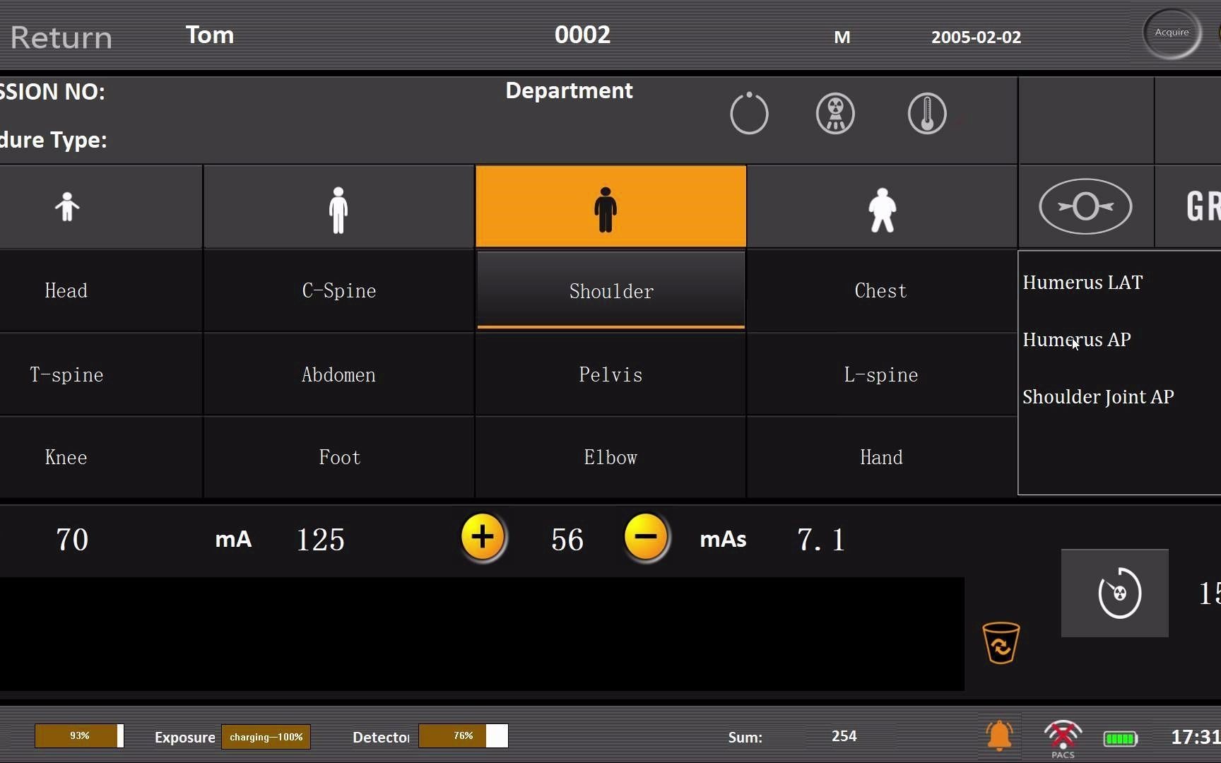 万东医疗移动DR采集软件操作流程 英文版