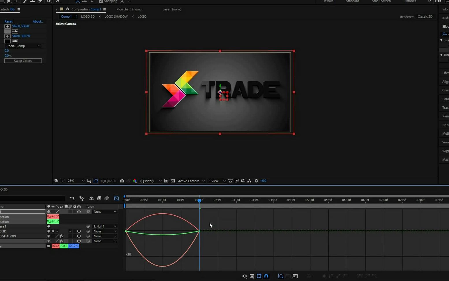 【AE教程】After Effects教程 ae软件制作一个3D标志logo 立体文字...
