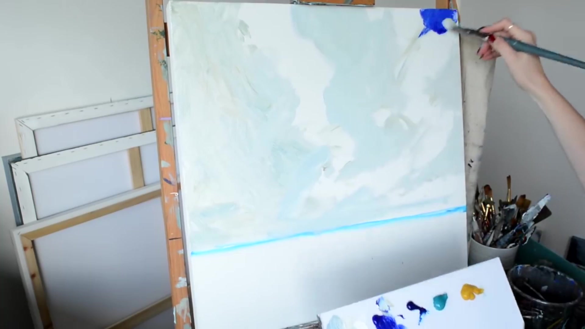 【只是油画】零基础入门教程:快速学会画一幅海景油画