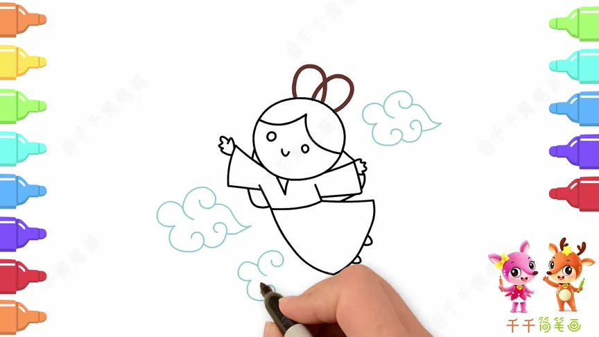 学画可爱古装小公主,简单漂亮的古风少女简笔画,嫦娥仙女好漂亮