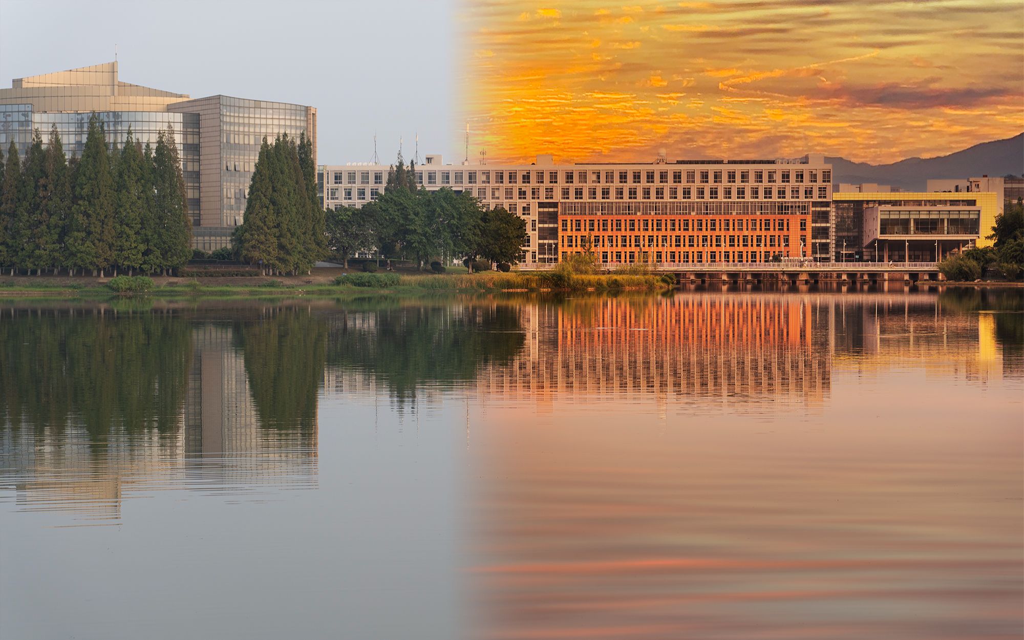 天气不好强行夕阳?这个教程你值得拥有!Ps一键换天 并给水面加上倒影!