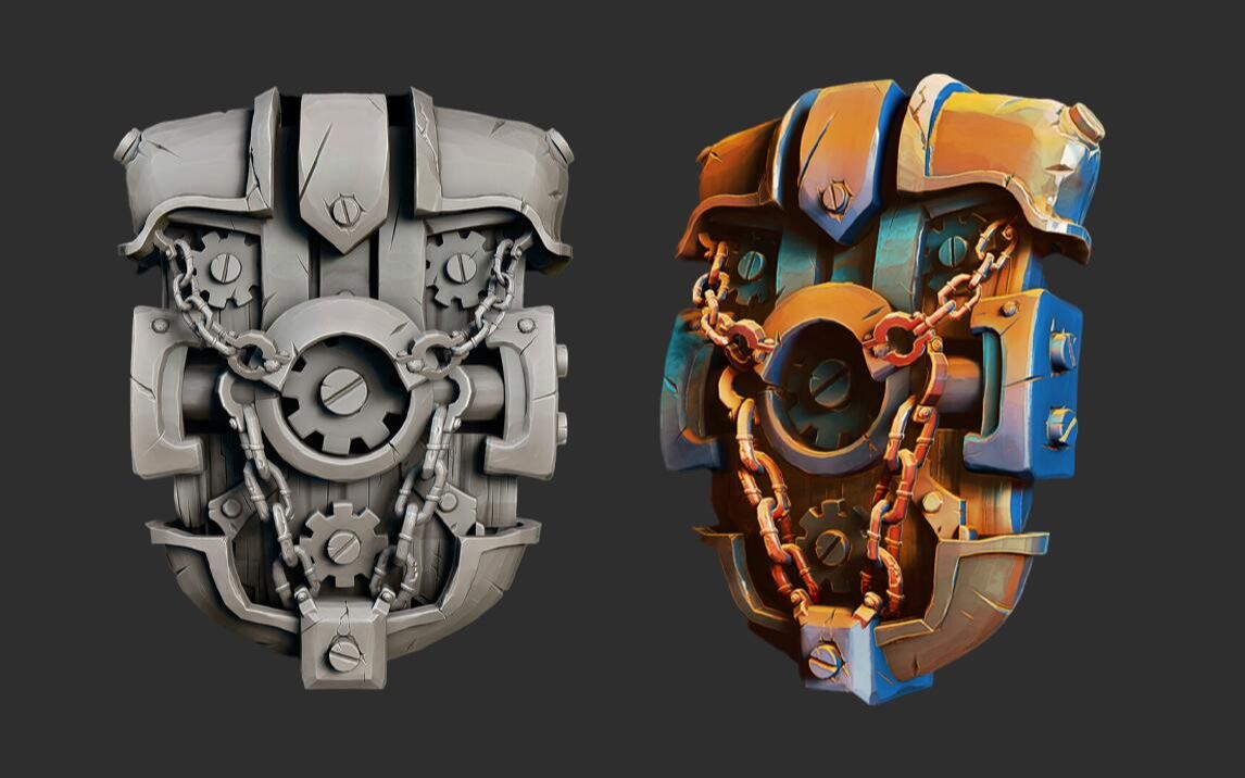 MAYA次世代硬表面盾牌建模-maya道具卡线小技巧