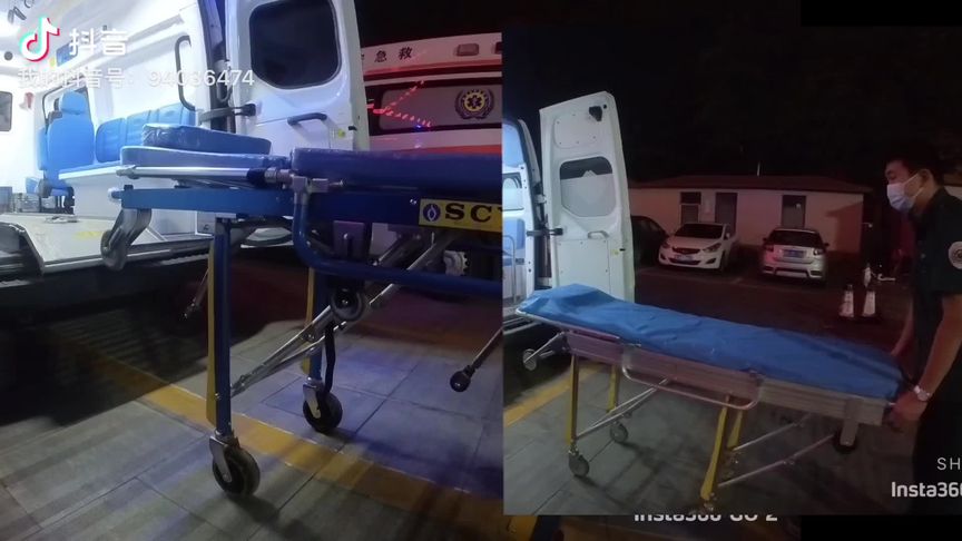 #救护车 ߚ�担架如何上车,我们没有电动,机械的就很好
