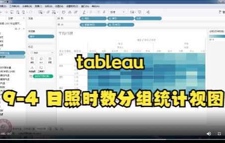 tableau 实验9-4 日照时数分组统计视图