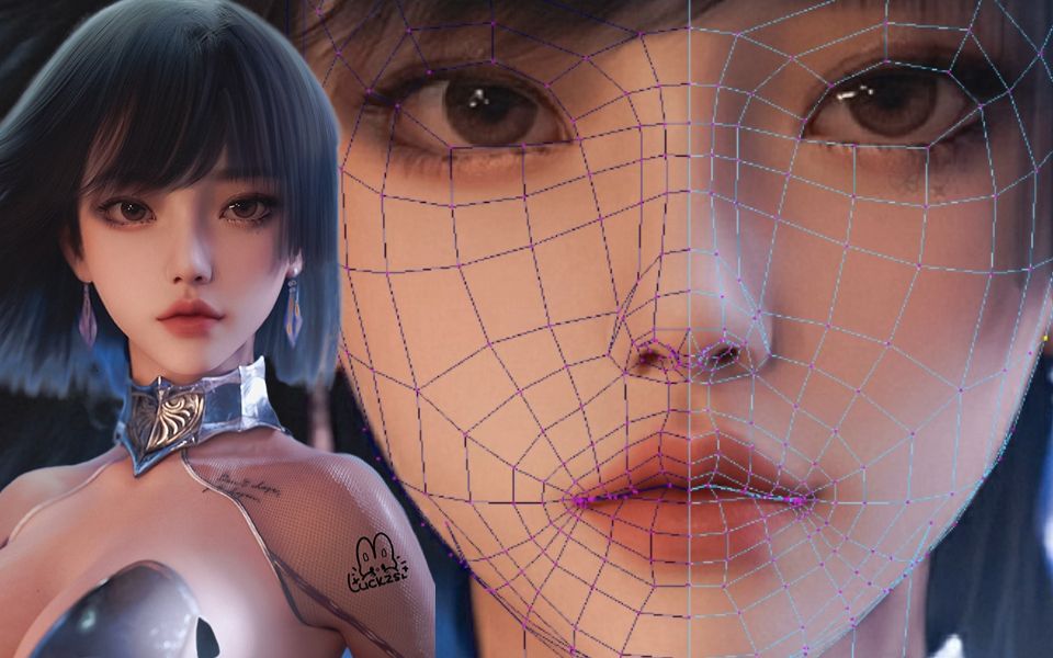 【maya建模】短发超飒美女角色模型制作,maya人物布线超详细教程