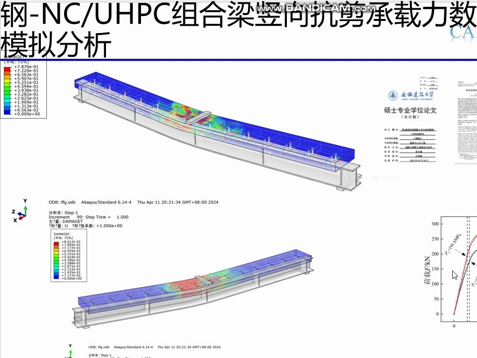ABAQUS-硕士论文复现-钢-NC-UHPC组合梁抗剪承载力数值模拟分析