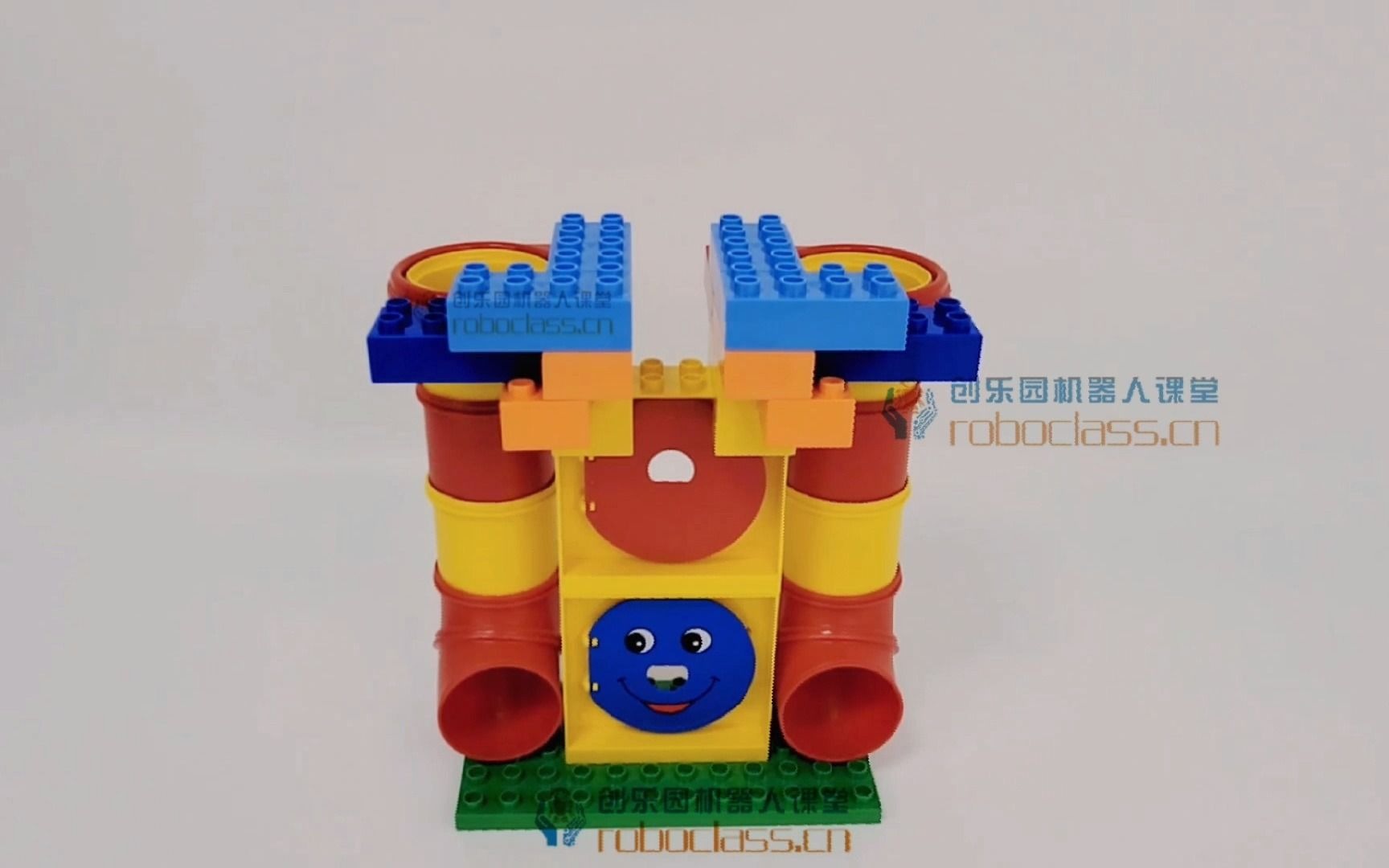 创乐园乐高大颗粒课程--试看课01 大炮车--08 管道城堡搭建视频