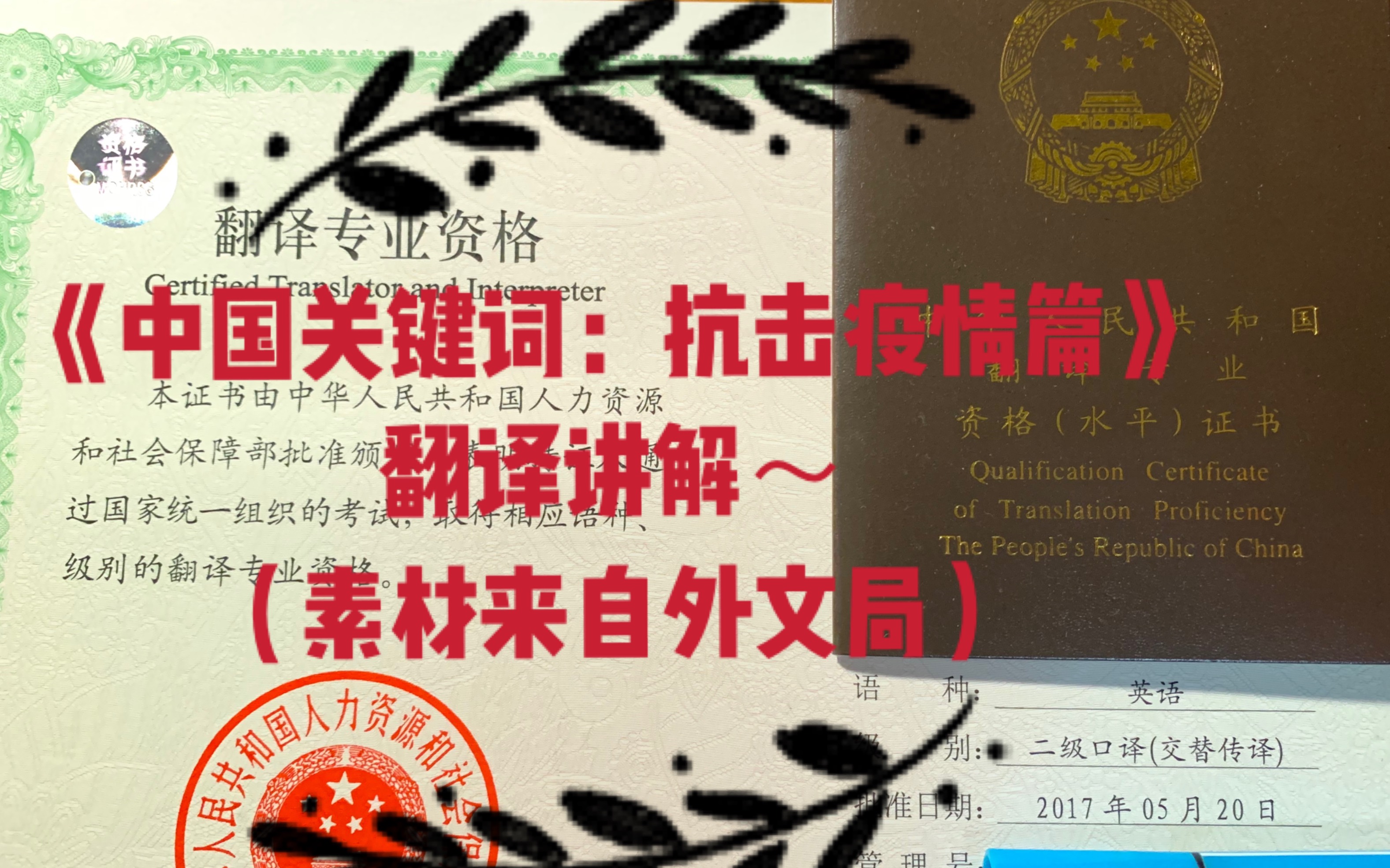 《中国关键词:抗击疫情篇》～翻译讲解～CATTI口笔译必备～(外文局...