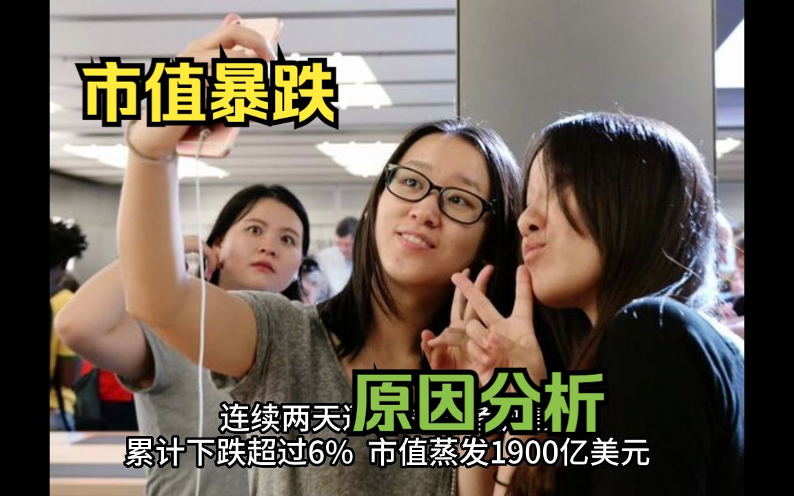 苹果股票连续两天遭抛售 市值蒸发1900亿美元