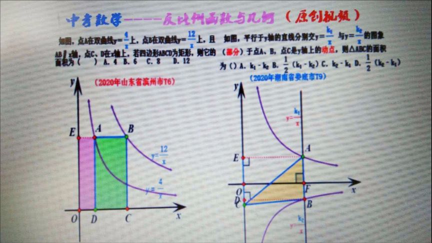 (学浪计划)中考真题,灵活运用K的几何意义,进行面积间的转化