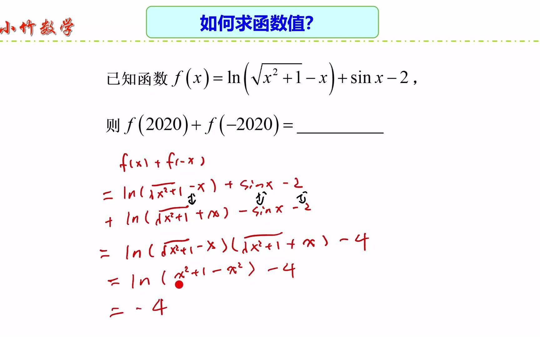 高中数学:如何求函数值