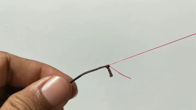 竿稍绑法,双单结绑法