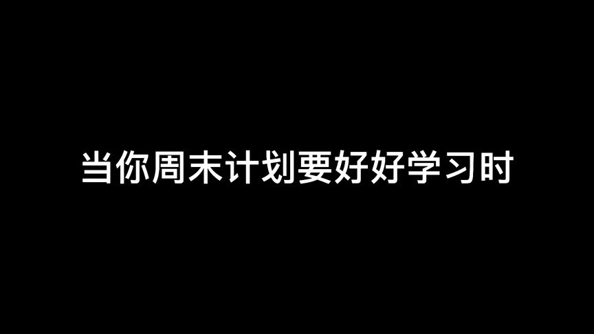 当你周末计划要好好学习的时候