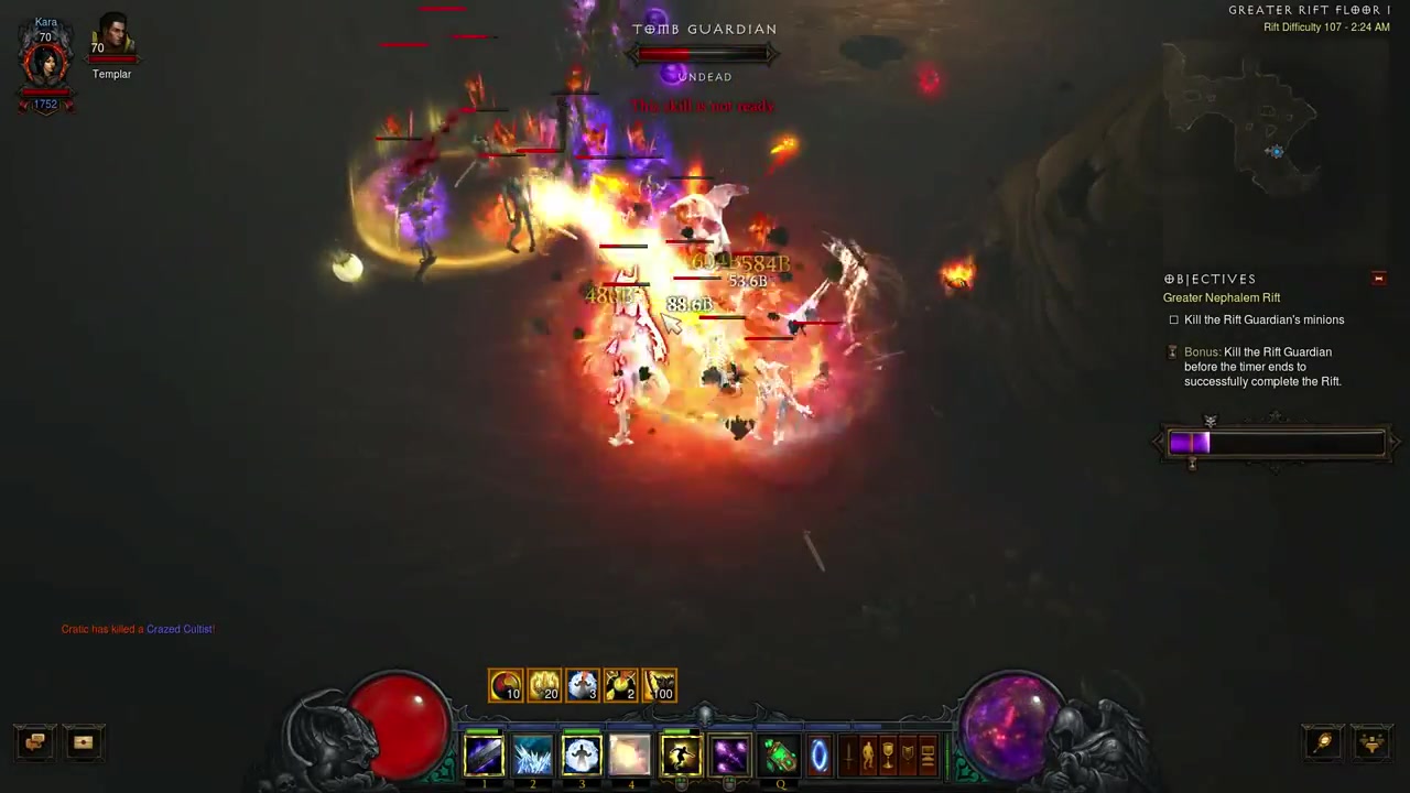 【暗黑破坏神3】法师不死鸟套引导聚能爆破107层