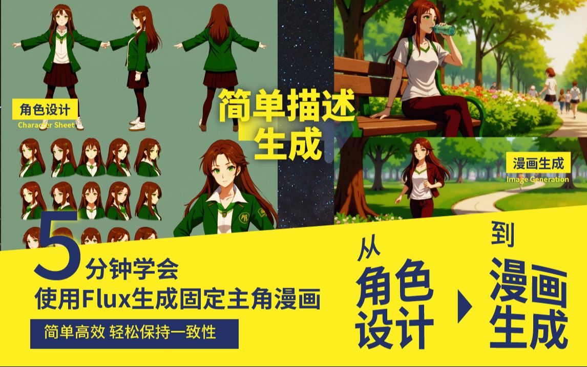 如何使用FLUX生成固定主角漫画