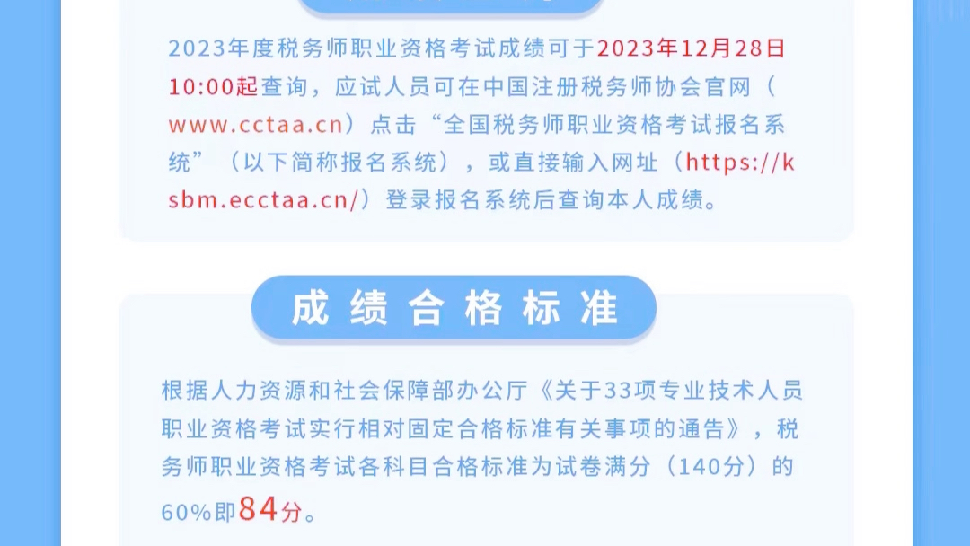 2023税务师成绩查询