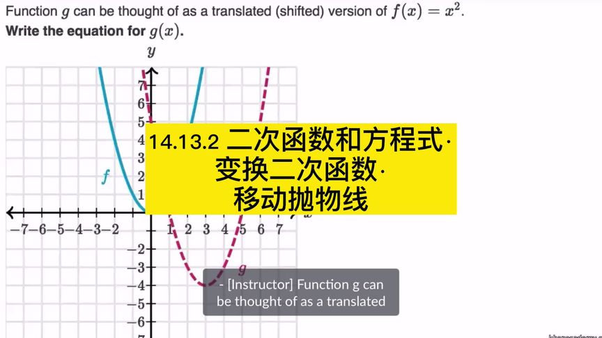 14.13.2 二次函数和方程式·变换二次函数·移动抛物线 #数学
