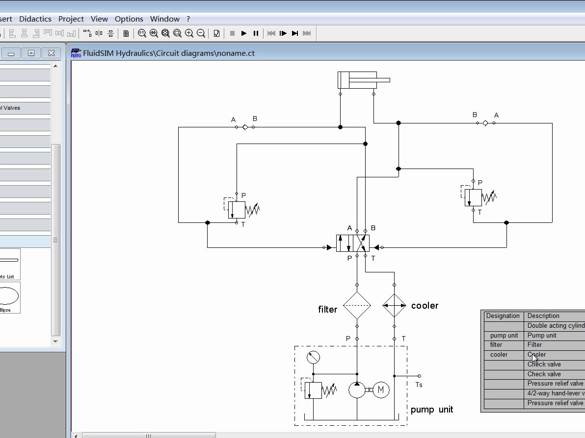 fluidsim液压仿真实例-自动循环往复运动液压缸