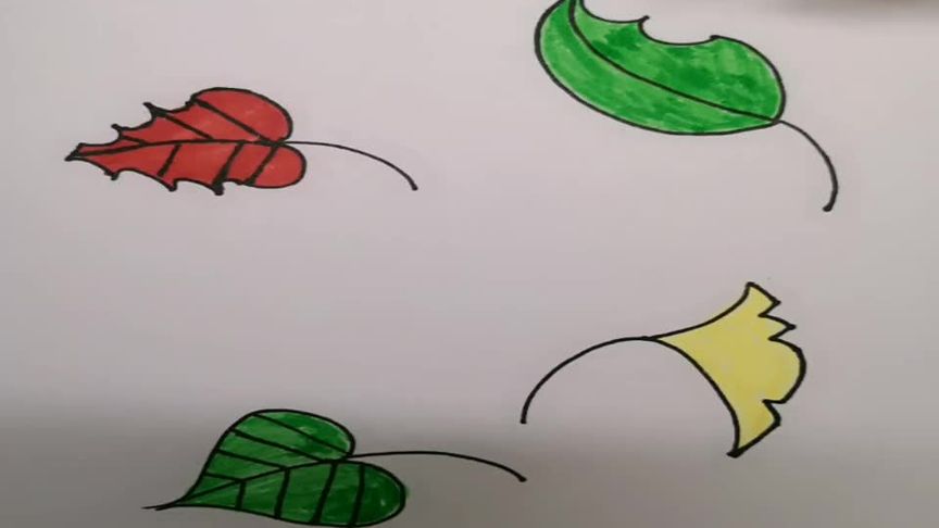 #原创作品 #简笔画 #创意美术 简单几笔画树叶