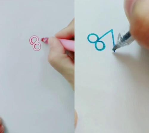 教你用数字876画老鼠,学会没?