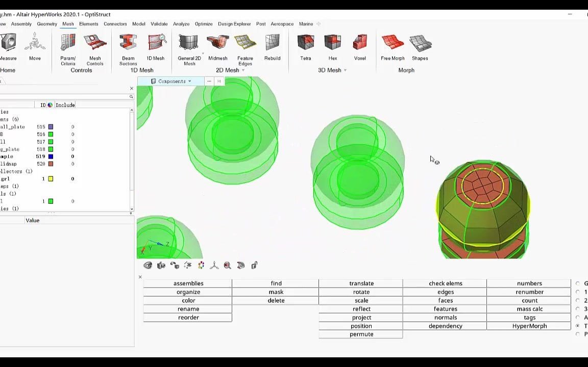 【hyperworks】芯片封装六面体网格划分3_阵列