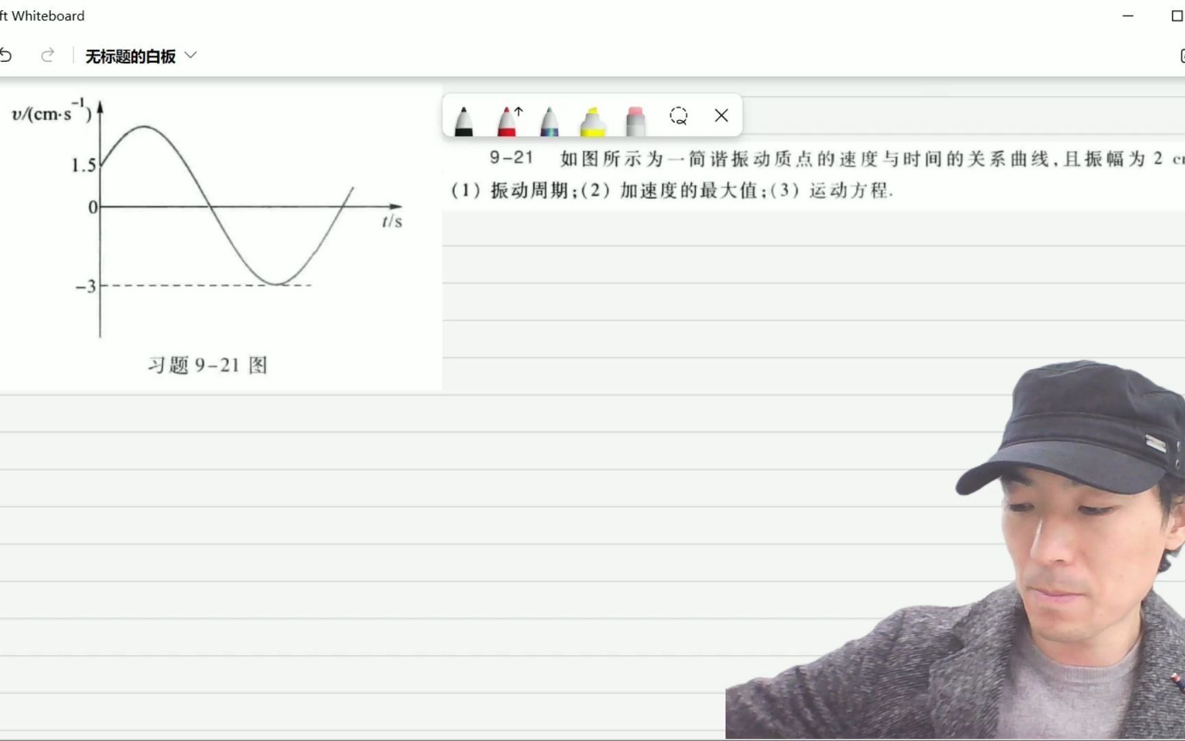 大学物理习题讲解-第九章-振动-9-21-简谐振动速度与位移的相位差