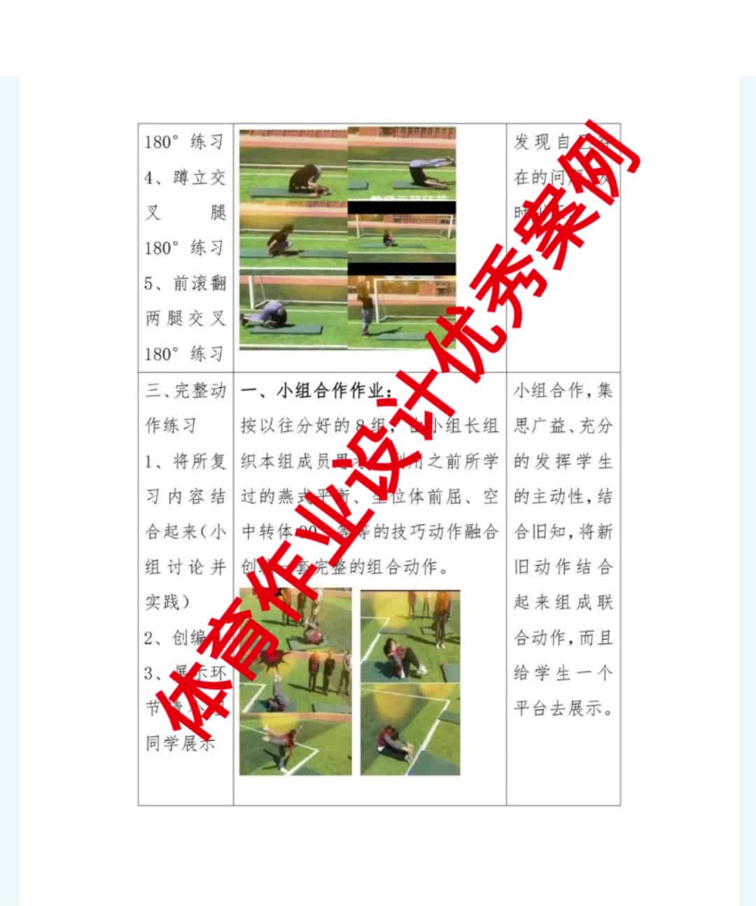 小学体育作业设计优秀案例展示—《后滚翻》