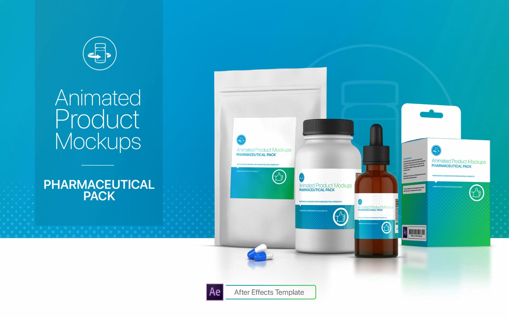 AE模板-药品样机介绍保健品介绍产品说明,药物产品说明,可更换任何...