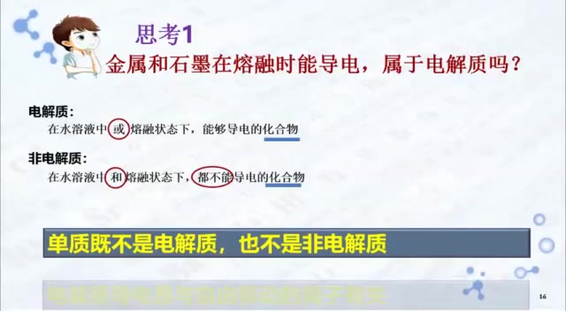 高三化学电解质和非电解质