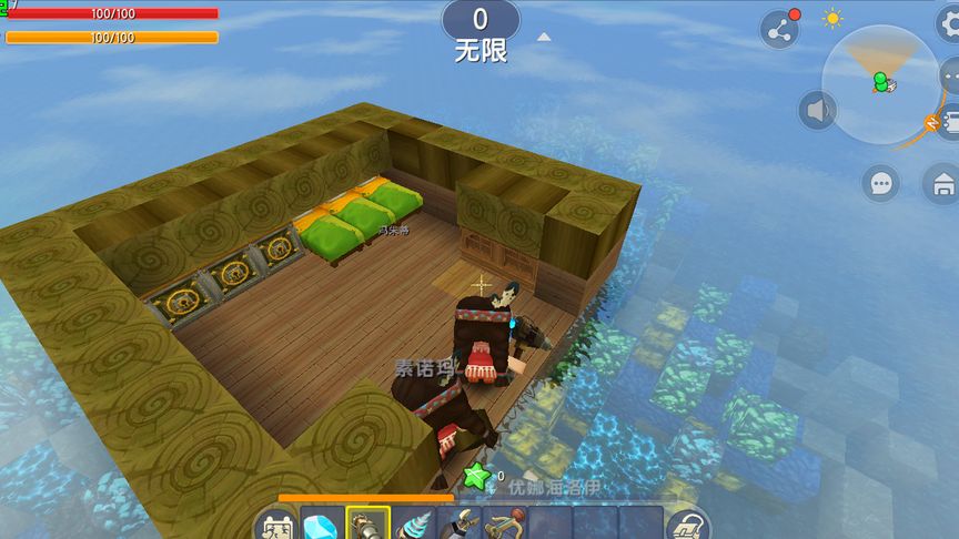 迷你世界:迷你版的海上生存,海底好丰富有好多矿石啊