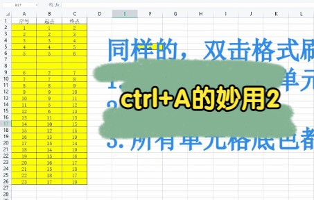 excel格式刷一键设置全部数据 ctrl+A的妙用2