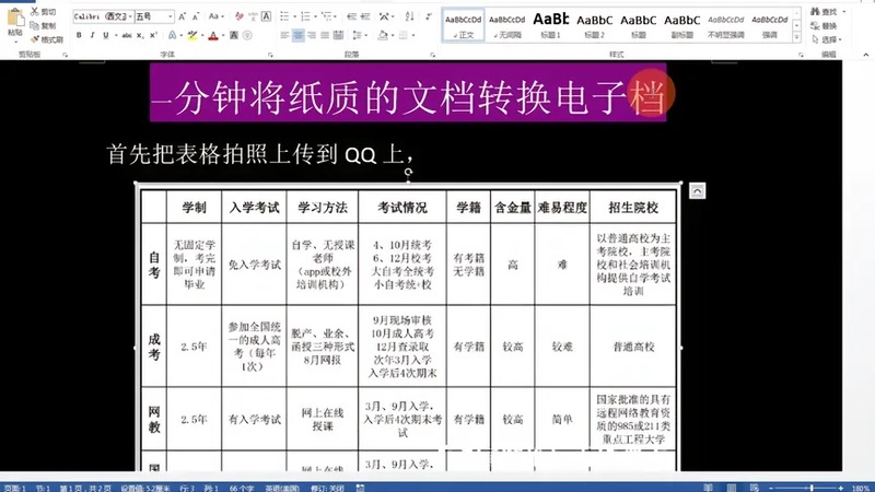 一分钟将纸质的文档转换电子档