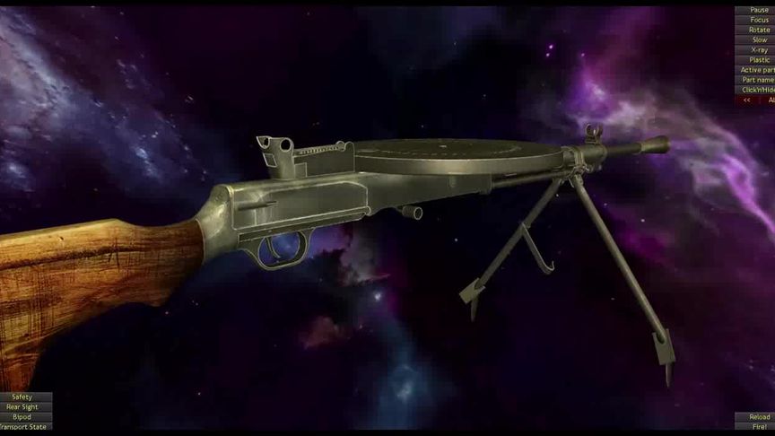 采用弹盘供弹的苏联DP28轻机枪,3D动画演示工作原理!