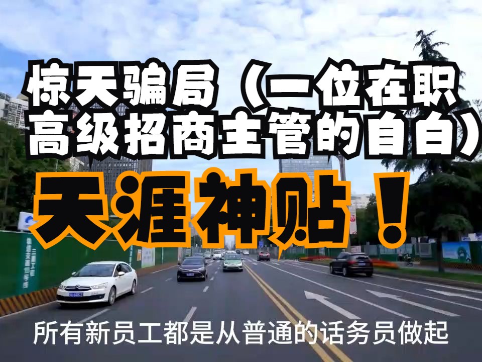 天涯神贴:惊天骗局(一位在职高级招商主管的自白)