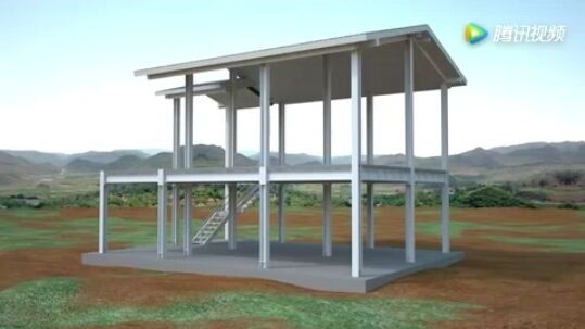 钢结构居民楼施工流程动画演示