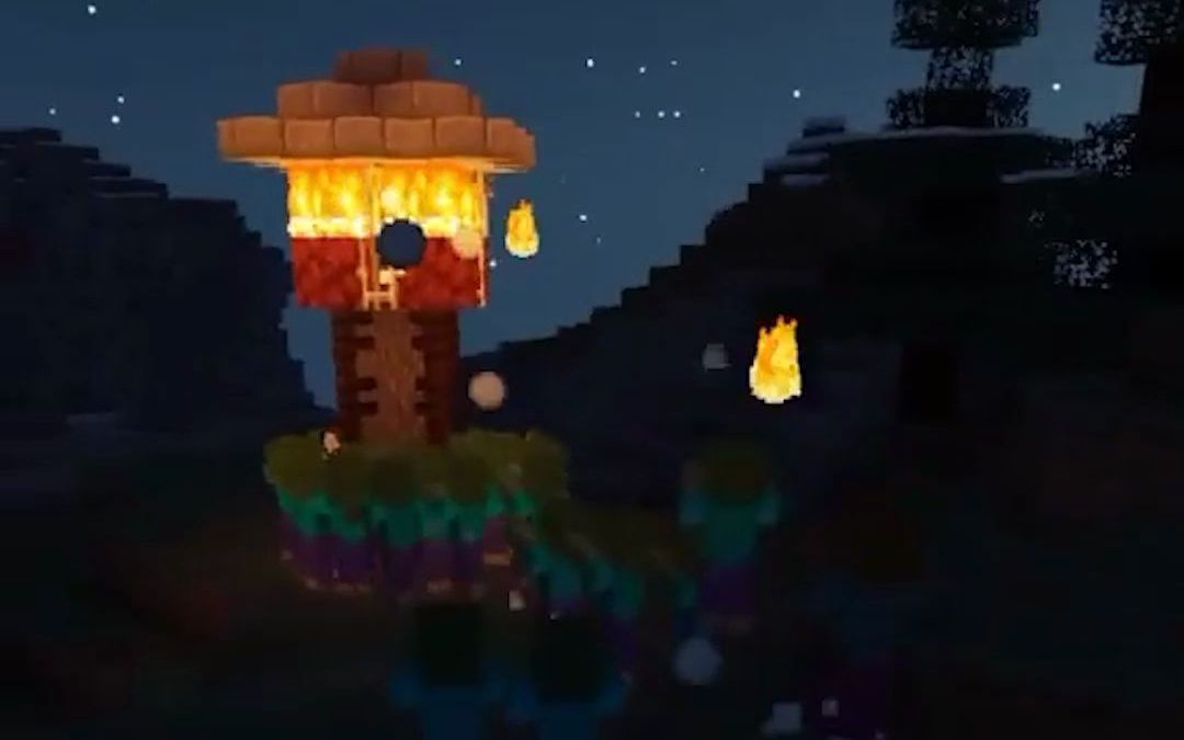 我的世界:教大家做一个防御塔!