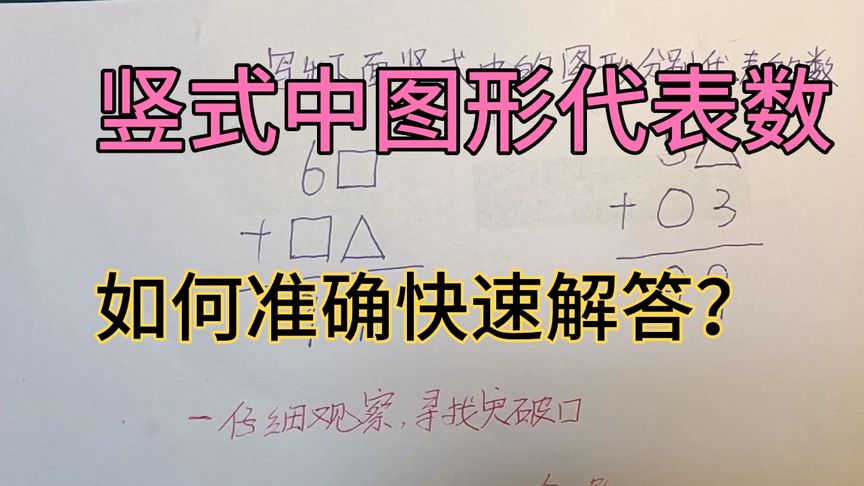 竖式中图形代表数是重点题型如何准确快速才能做好,突破口很重要